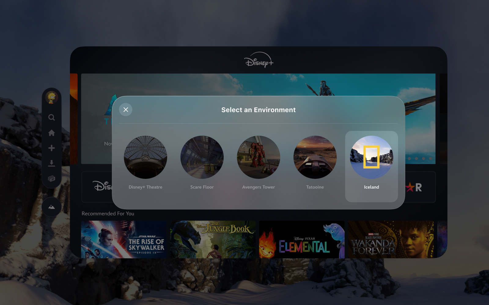 Disney+ on Apple Vision Pro